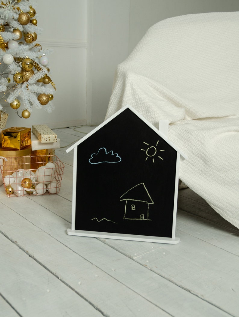 Kids Chalkboard, White Framed Chalkboard, House Chalkboard, Wall ...