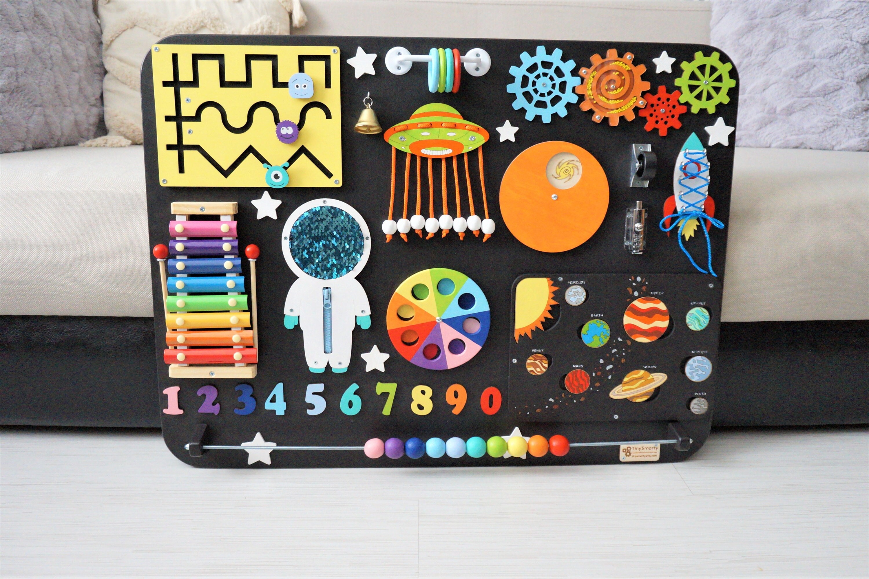 Space Busy Board Boy Baby Sensory Wall Board Montessori Busy - Etsy