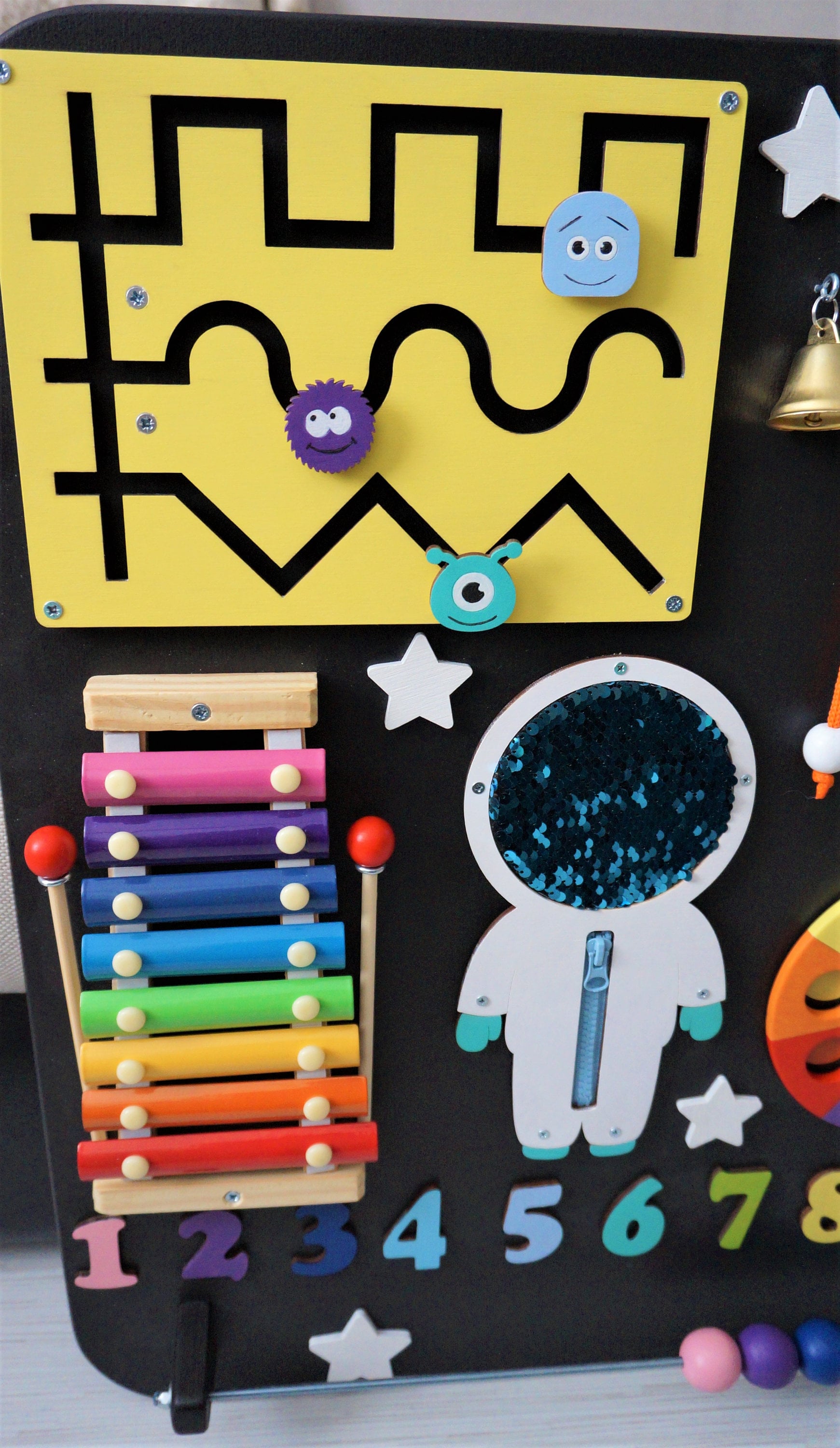 Space Busy Board Boy Baby Sensory Wall Board Montessori Busy - Etsy