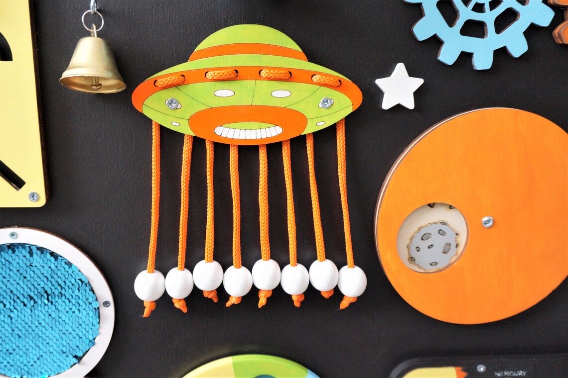 Space Busy Board Boy Baby Sensory Wall Board Montessori Busy - Etsy