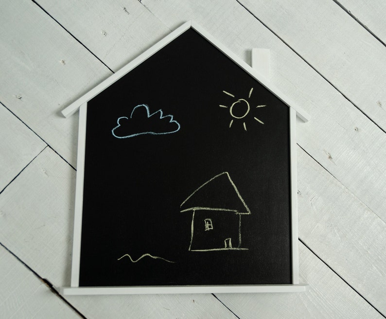 Kids Chalkboard, White Framed Chalkboard, House Chalkboard, Wall ...