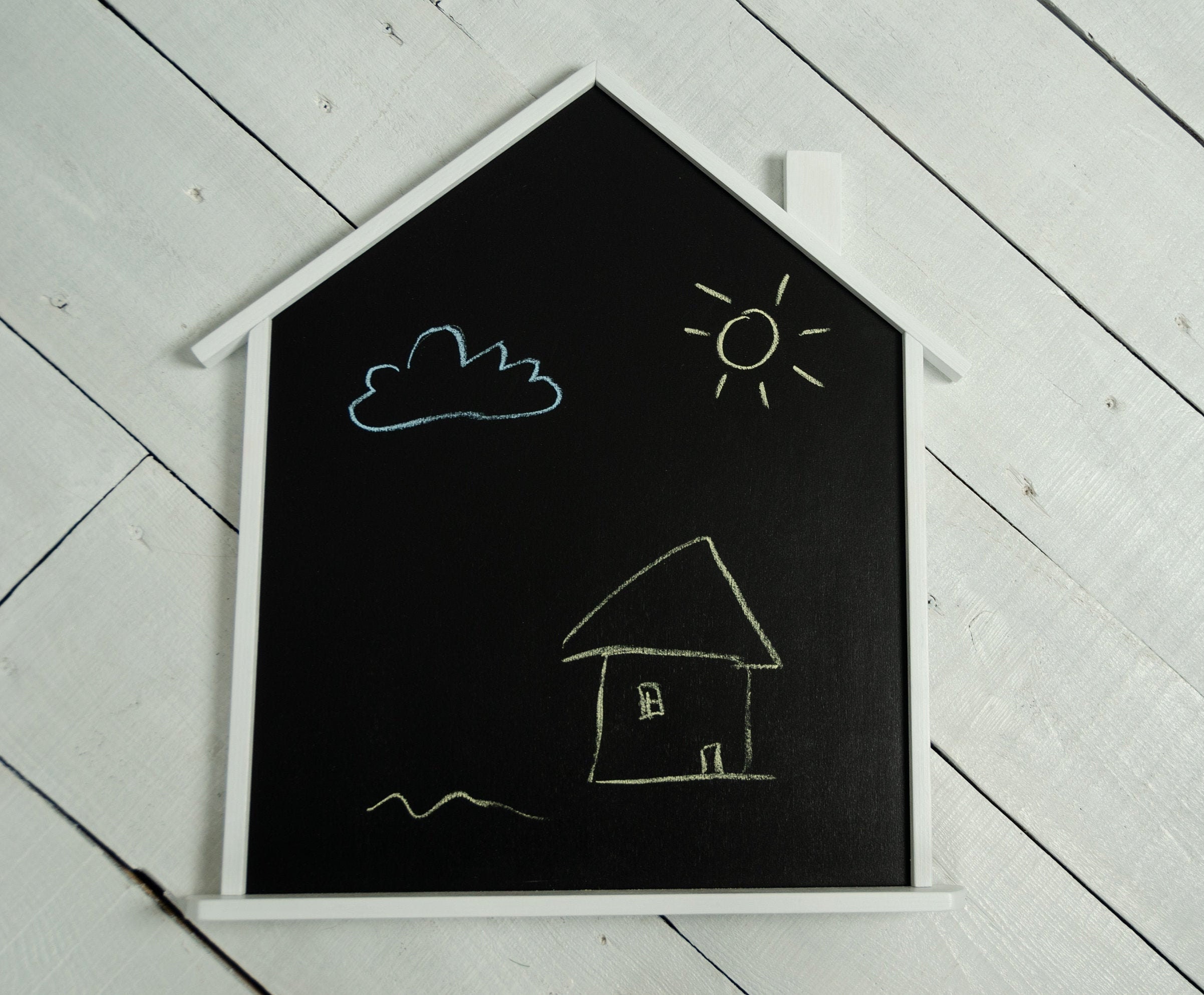 Kids Chalkboard, White Framed Chalkboard, House Chalkboard, Wall ...