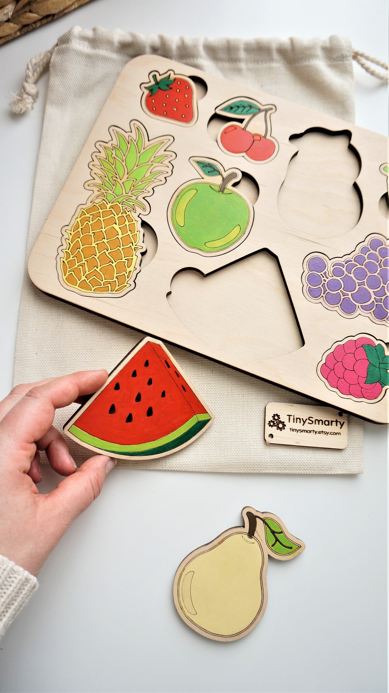 Wooden Toddler Puzzle Wooden Fruits Puzzle Toddler Puzzles - Etsy