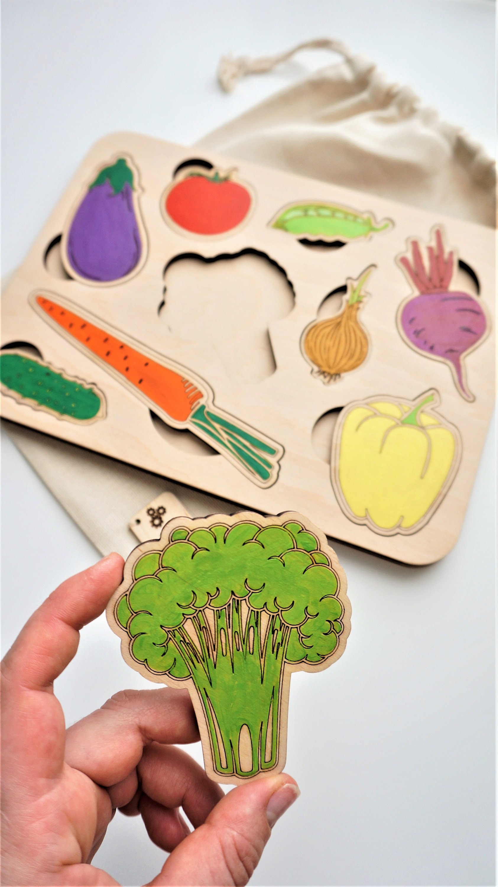 Wooden Toddler Puzzle Wooden Vegetable Puzzle Eco Friendly Wooden Toys ...