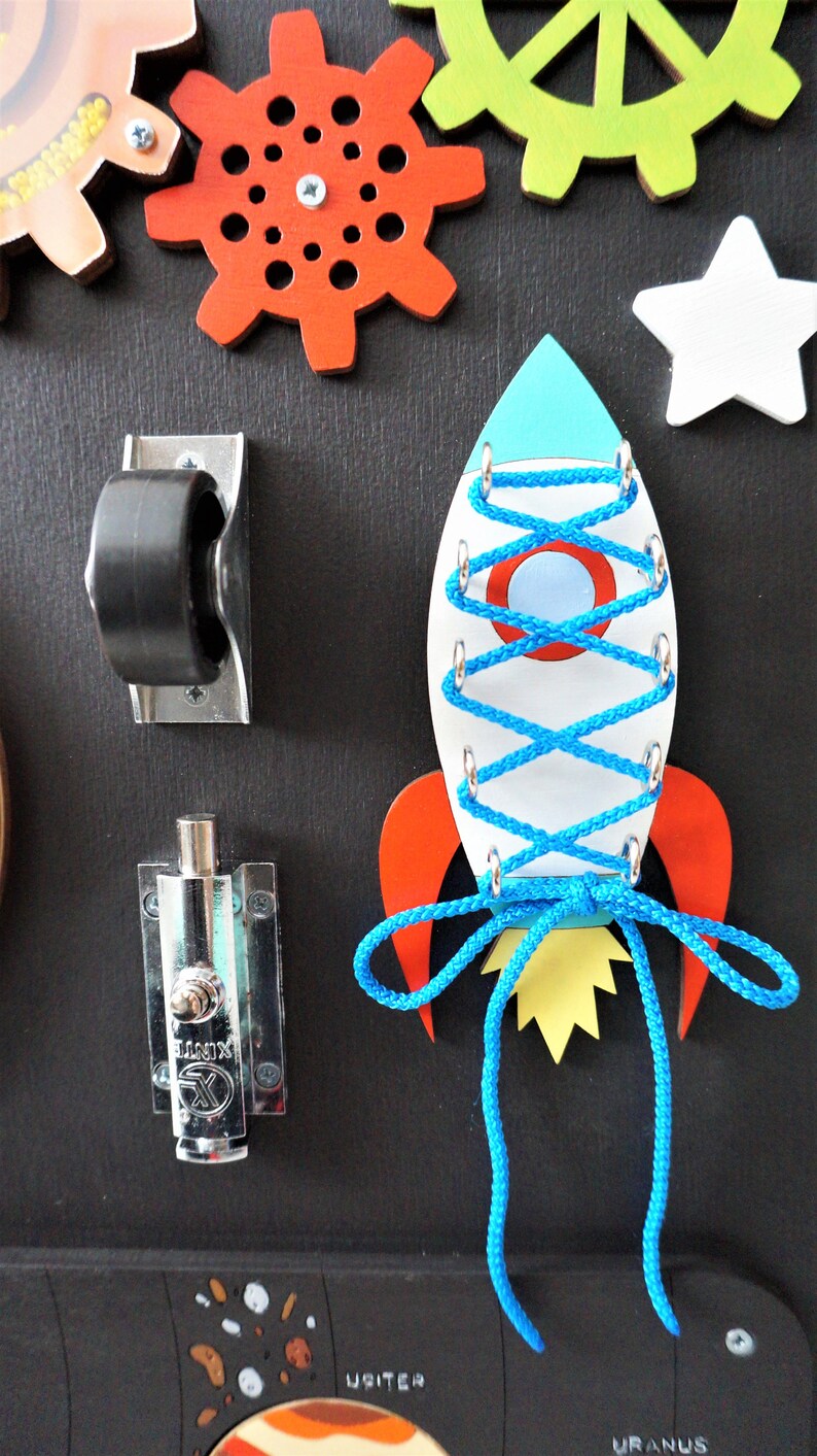 Space Busy Board Boy Baby Sensory Wall Board Montessori Busy - Etsy