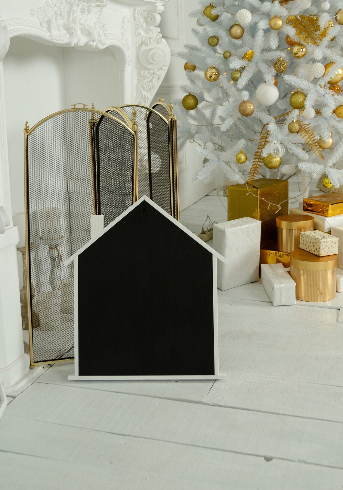 Kids Chalkboard, White Framed Chalkboard, House Chalkboard, Wall ...