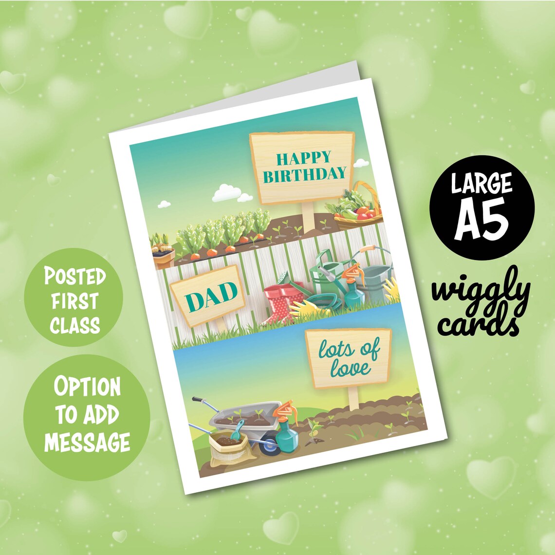 Happy Birthday Dad Gardening allotment card A5 card | Etsy