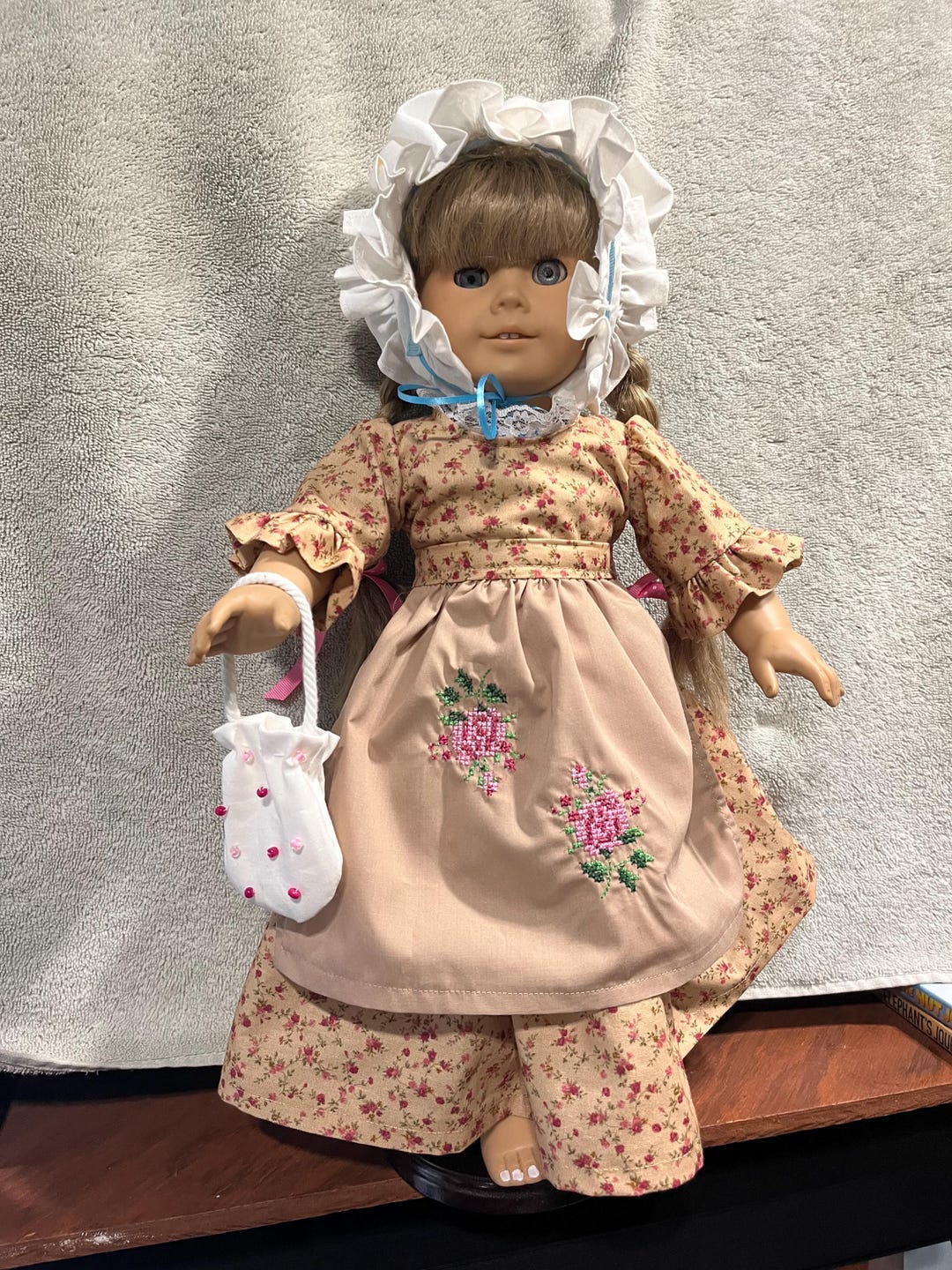 The Colonial Dress With , Shawl, Cap, Bag, and Apron - Etsy