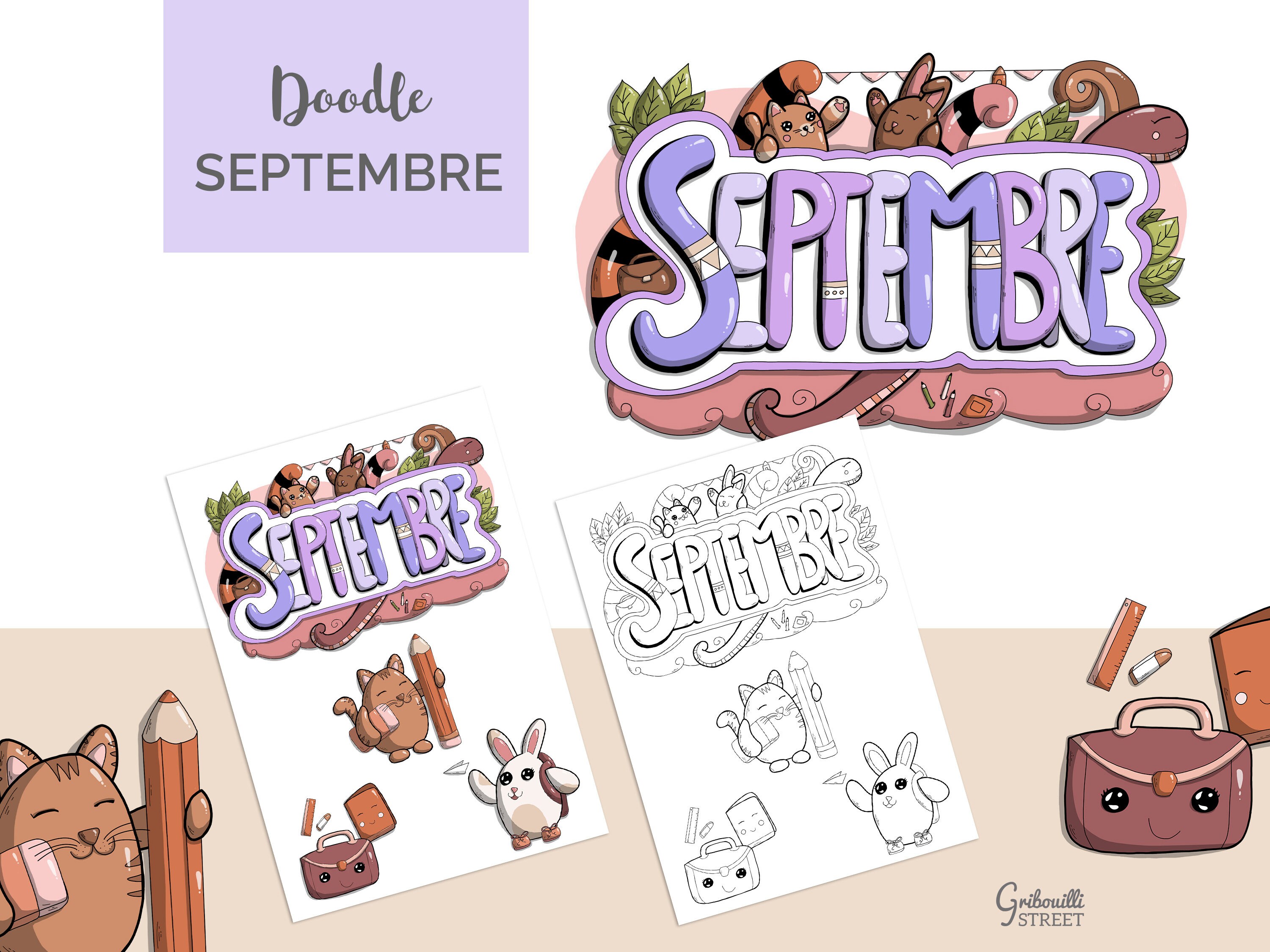 BUNDLE SEPTEMBER Digital File Illustration Printable - Etsy