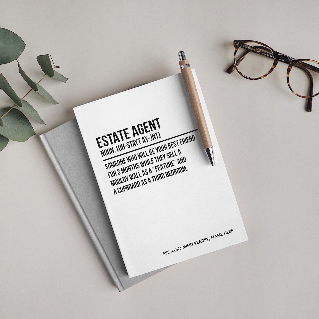 Funny Personalised Estate Agent Notepad | Gift | Notebook | Gift for ...
