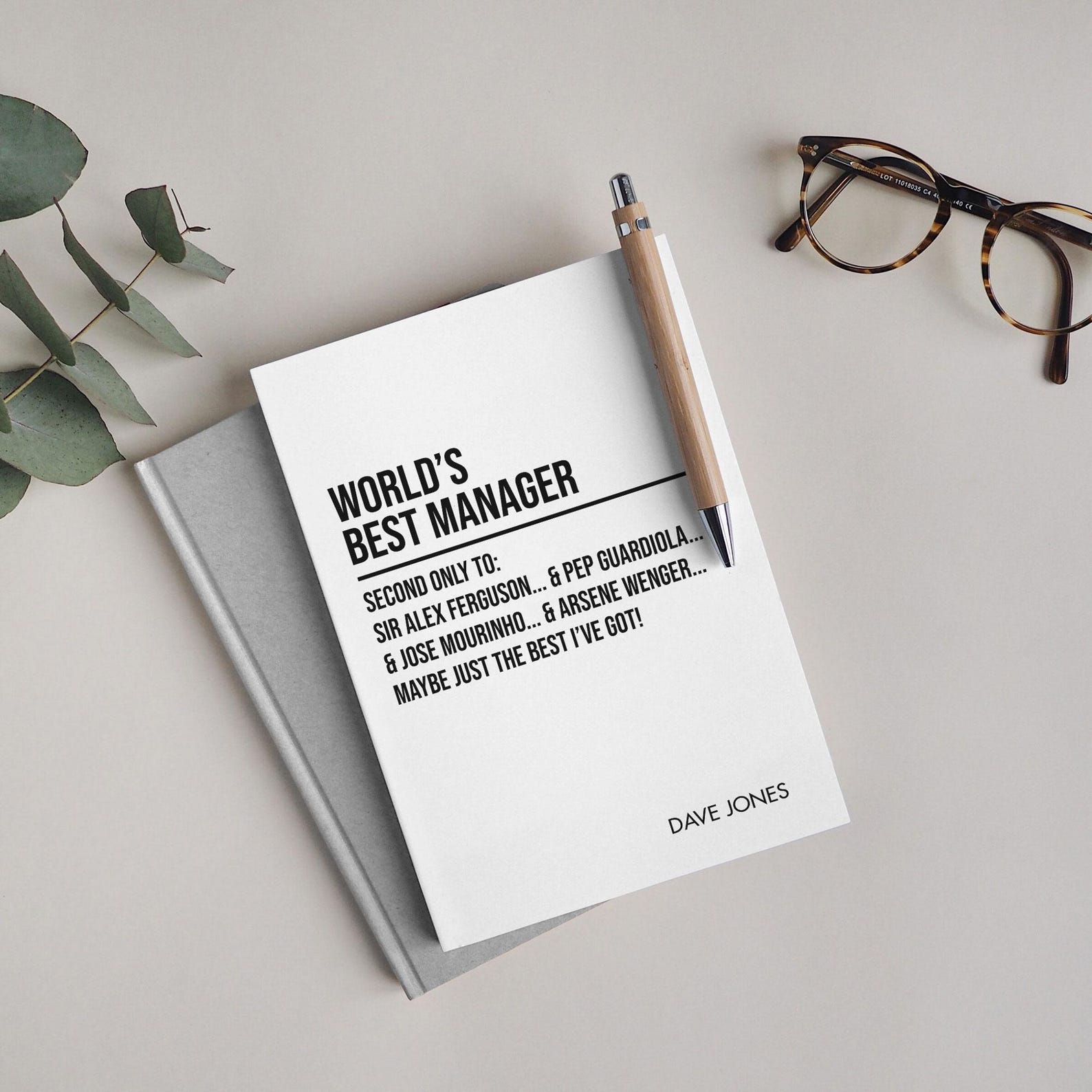 Funny Personalised World's Best Manager Notebook | Manager Gift | Gift ...