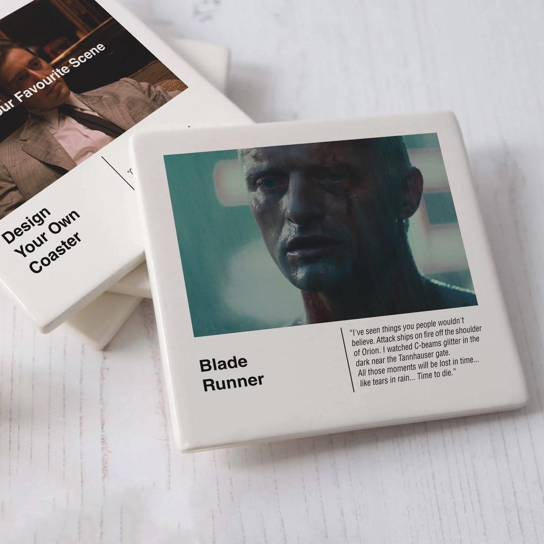 Blade Runner Tears in Rain Ceramic Movie Poster Drinks Coaster | Beer ...