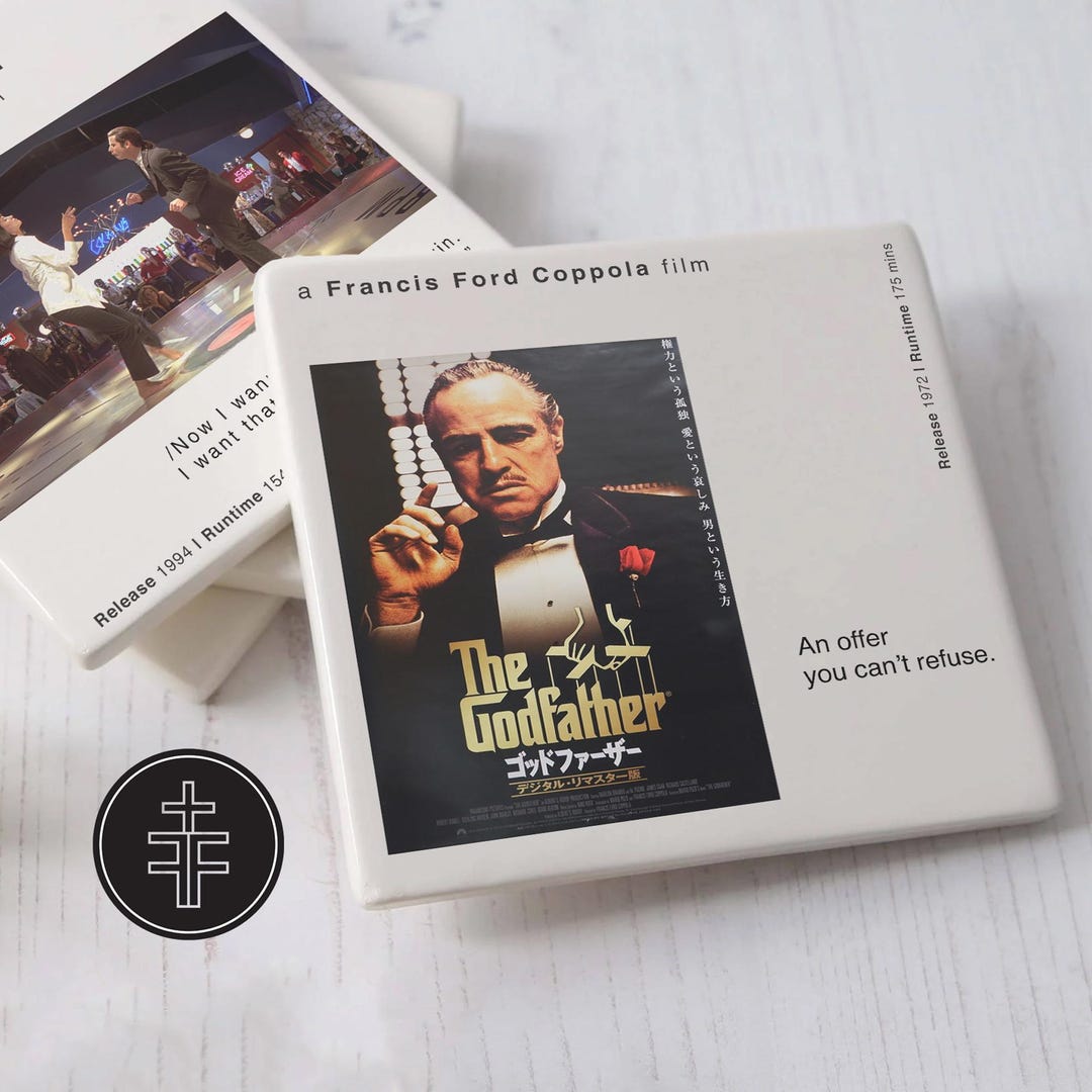 The Godfather Ceramic Japanese Theatre Movie Poster Drinks Coaster Beer ...