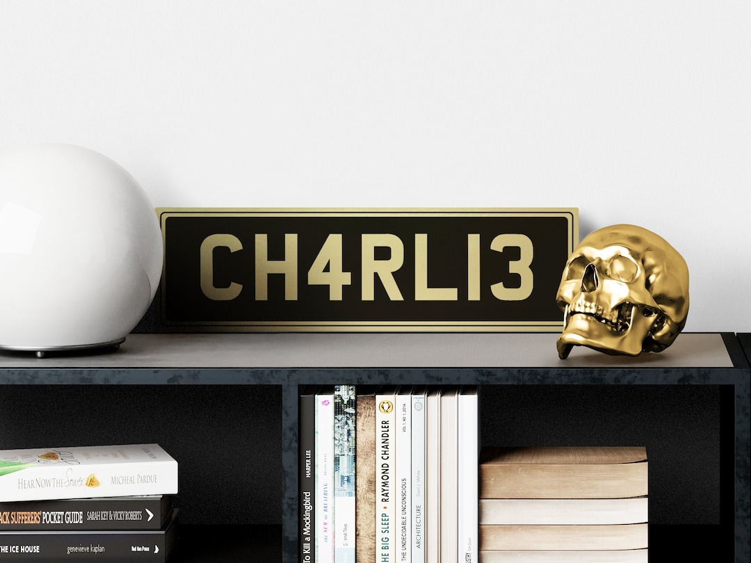 Personalised Number Plate Gold or Silver Metallic Print - Etsy