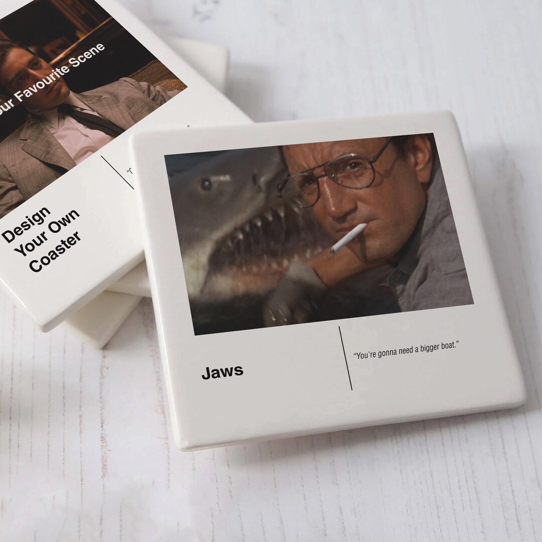 Jaws Ceramic Movie Drinks Coaster | Beer Coaster | Birthday Gift ...