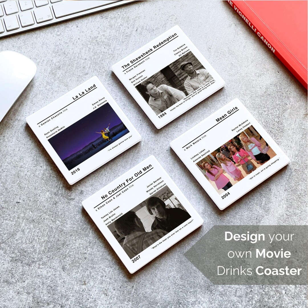 Custom Design Your Own Movie Film Coaster | Film Gifts for Him ...
