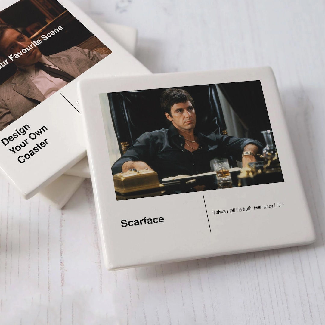 Scarface Ceramic Movie Poster Drinks Coaster | Beer Coaster | Birthday ...