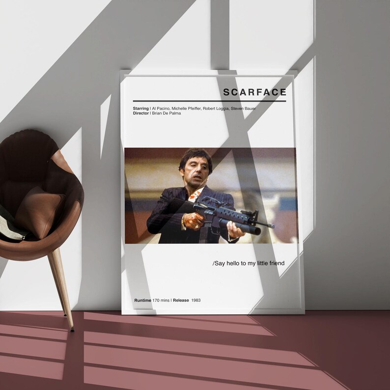 Scarface (1983) Modern Style Movie Poster | Classic Movie Art Print ...