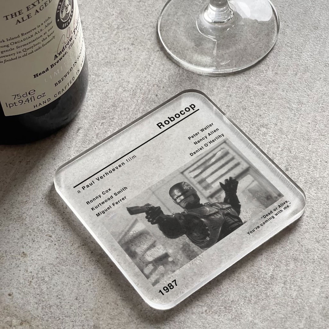 Robocop Movie Film Coaster Whiskey Coaster Gift for Him Cool Birthday ...