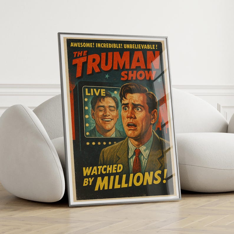 The Truman Show Poster – Retro 1950s B-movie Style Print, Vintage ...