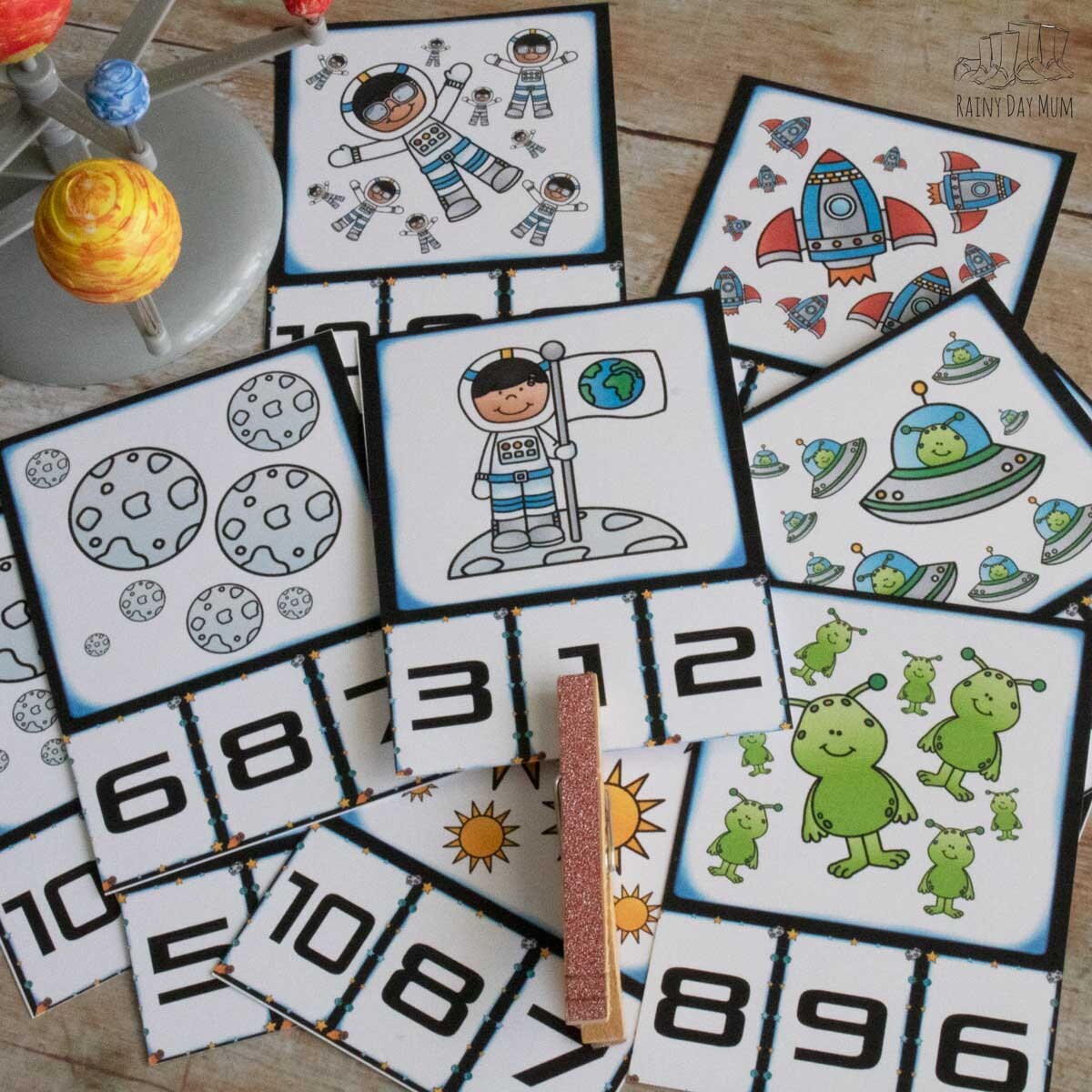Space Themed Count and Clip Cards (1 to 10) - Etsy