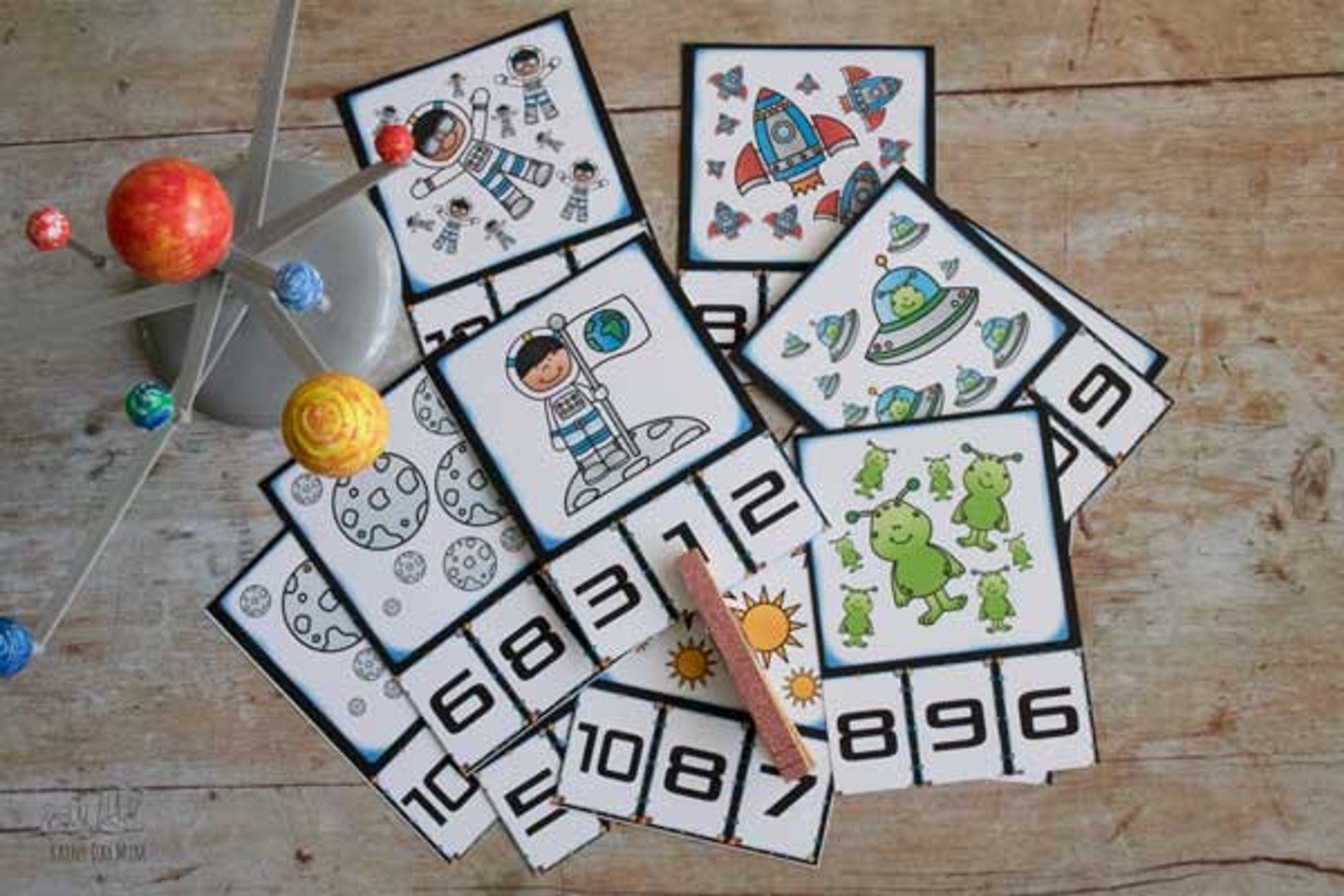 Space Themed Count and Clip Cards (1 to 10) - Etsy
