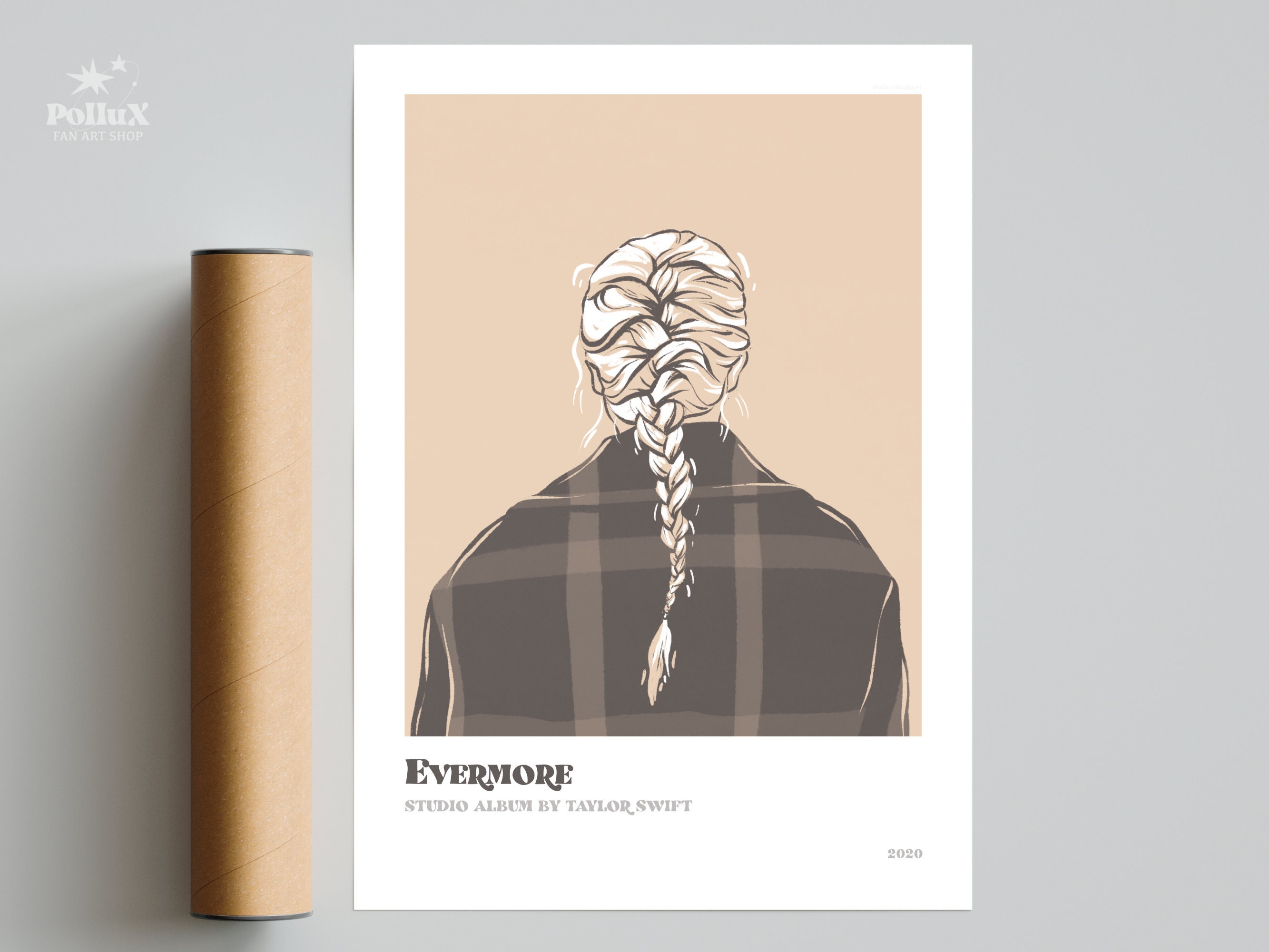 Taylor Swift Poster With Fan Art of Evermore Album Cover is Best Music ...