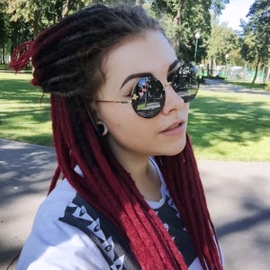 Dark Red Synthetic Dreads Extensions Burgundy Double Ended - Etsy