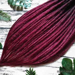Dark Red Synthetic Dreads Extensions Burgundy Double Ended - Etsy