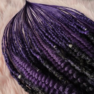 Dark Purple Synthetic Dreads Extensions Ombre Double Ended Dreads ...