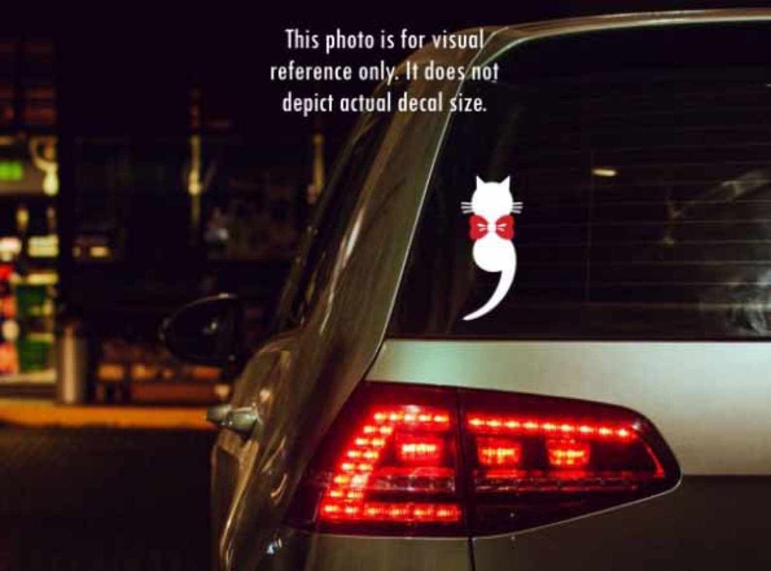 Semicolon Cat Permanent Adhesive Vinyl Decal Car Window | Etsy