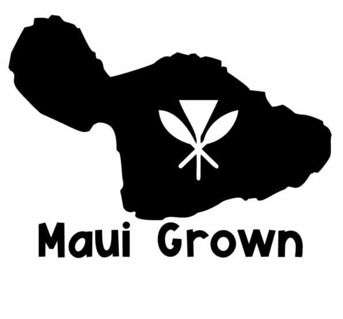 Maui Grown Permanent Adhesive Vinyl Decal, Car Window Decal, Kanaka ...