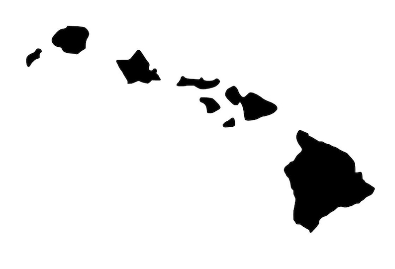 Hawaiian Islands Permanent Adhesive Vinyl Decal Hawaii Vinyl Etsy