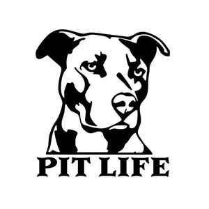 Pit Life Pitbull Decal, Permanent Adhesive Vinyl, Car Window Decal, Dog ...