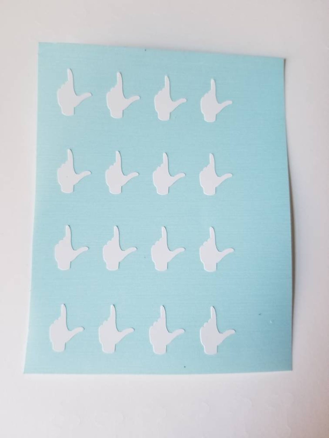 Sheet of 30 L Hand Gesture Decals Permanent Adhesive Vinyl - Etsy