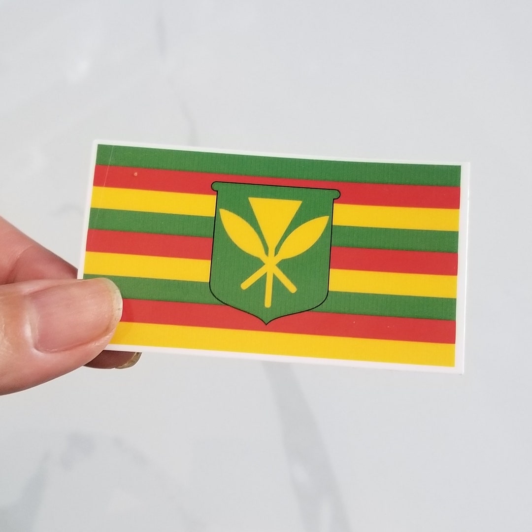 Kanaka Maoli Flag Sticker, Glossy 3 Inch, Water Bottle Sticker, Native ...