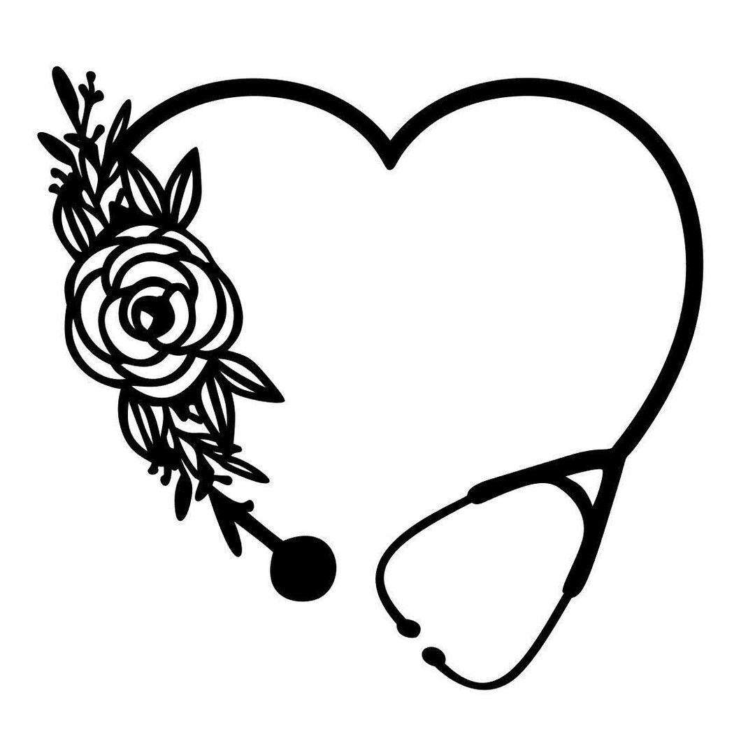 Floral Stethoscope Vinyl Decal, Nurse Decal, Car Window Decal, Laptop ...