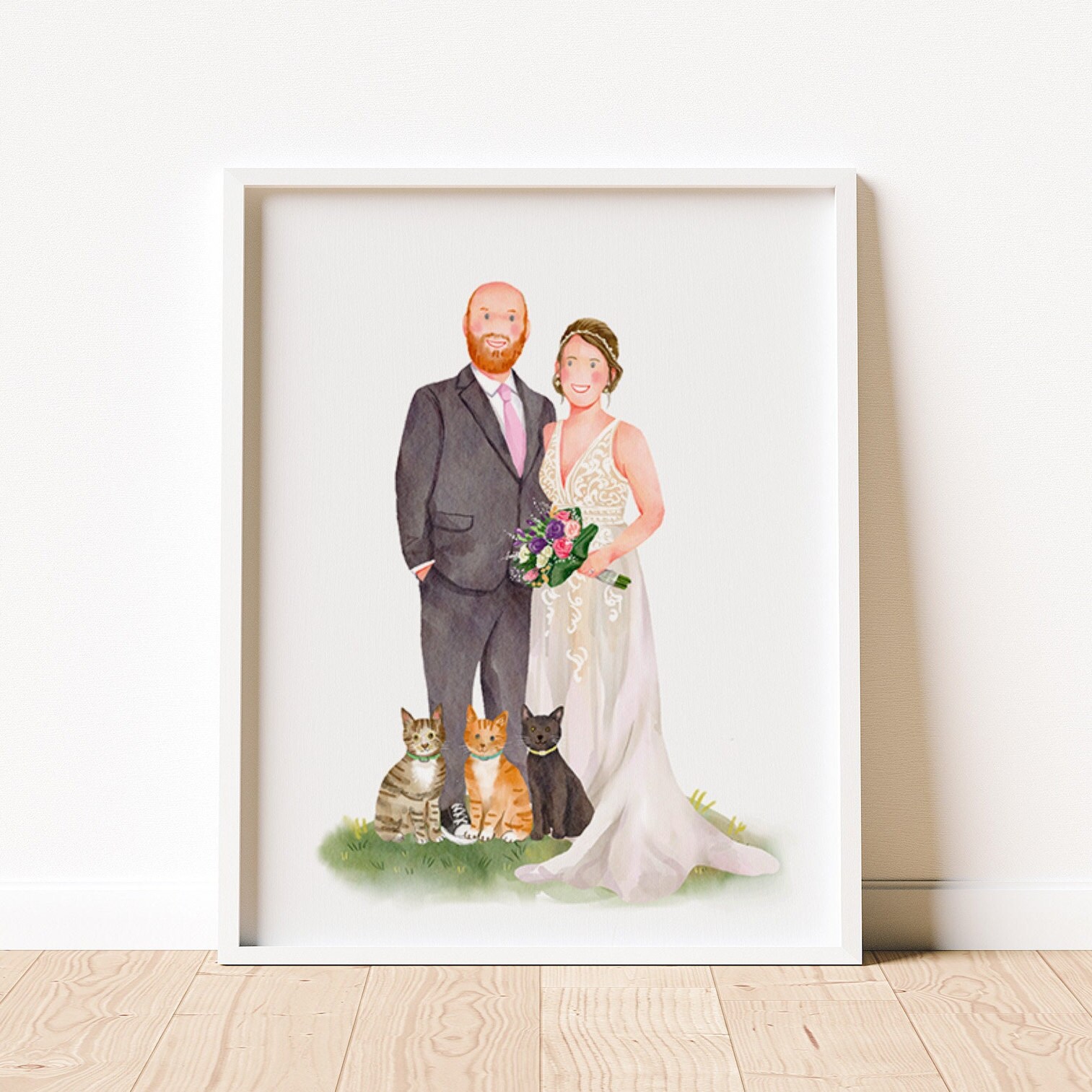 Custom Wedding Portrait, Custom Couple Portrait Illustration, Wedding ...