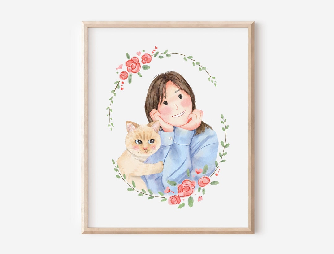 Custom Digital Watercolor Portrait One Person , Digital Painting in ...