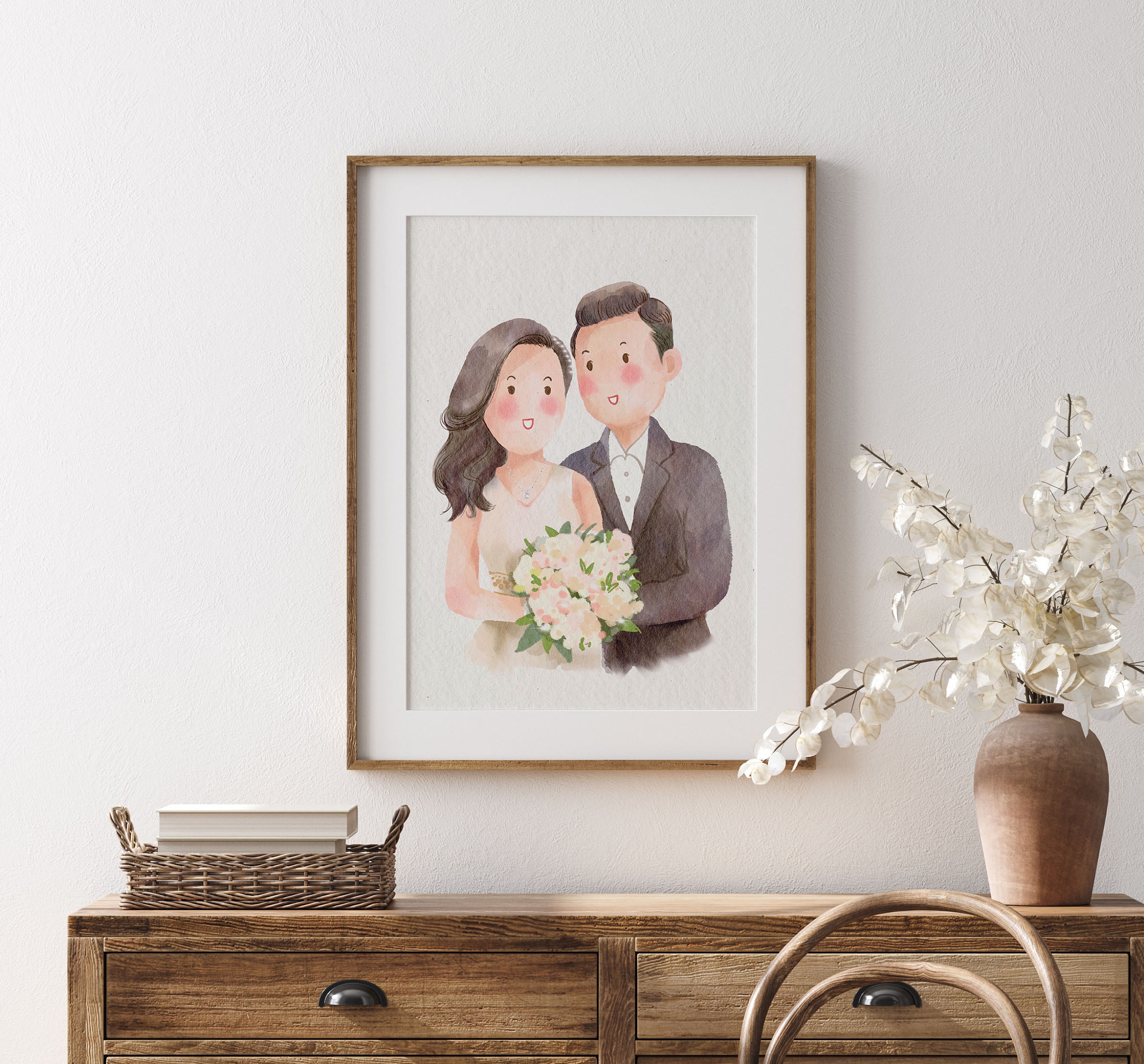 Custom Wedding Portrait Custom Couple Portrait Illustration | Etsy