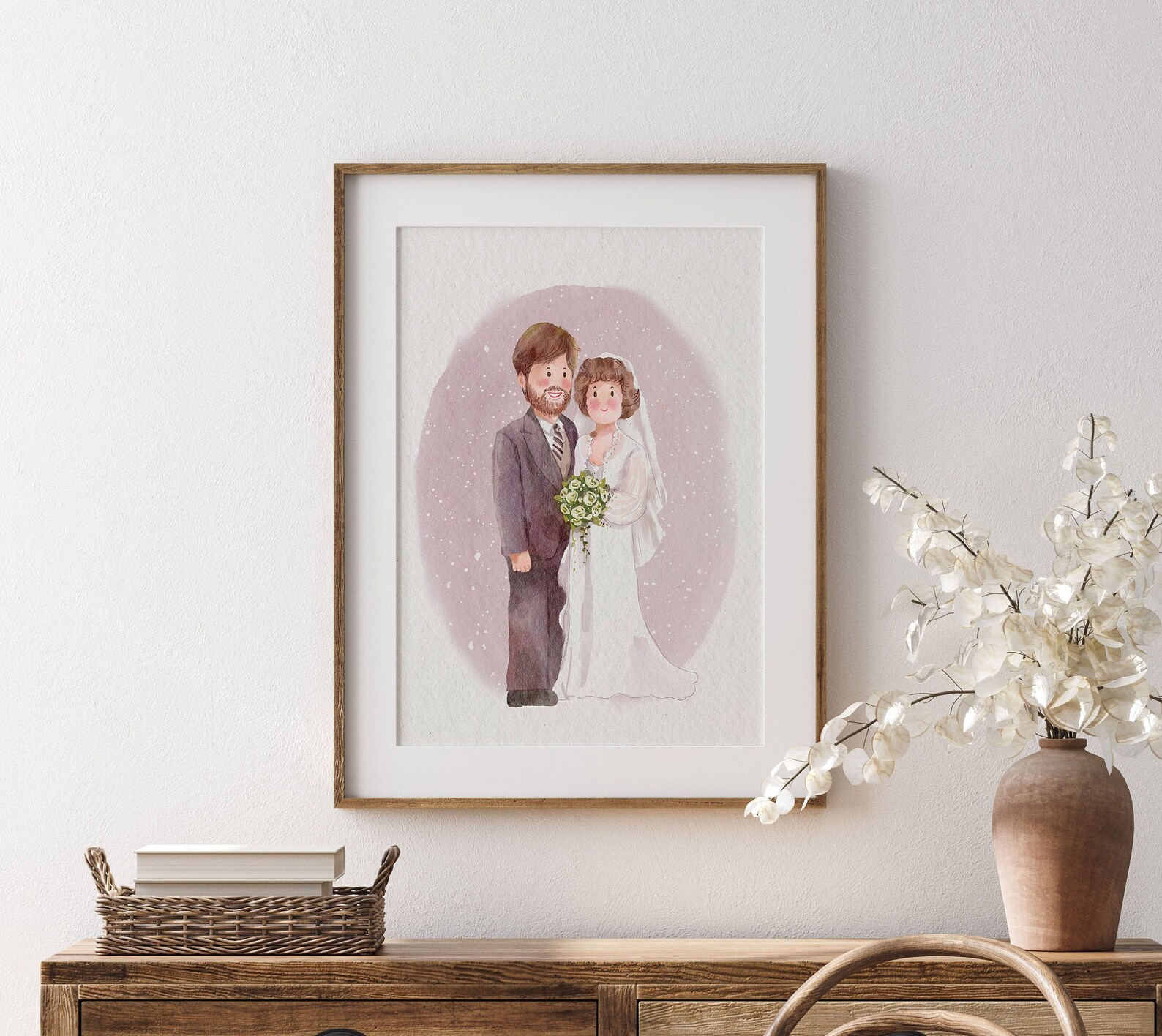 Custom Wedding Portrait, Custom Couple Portrait Illustration, Wedding ...