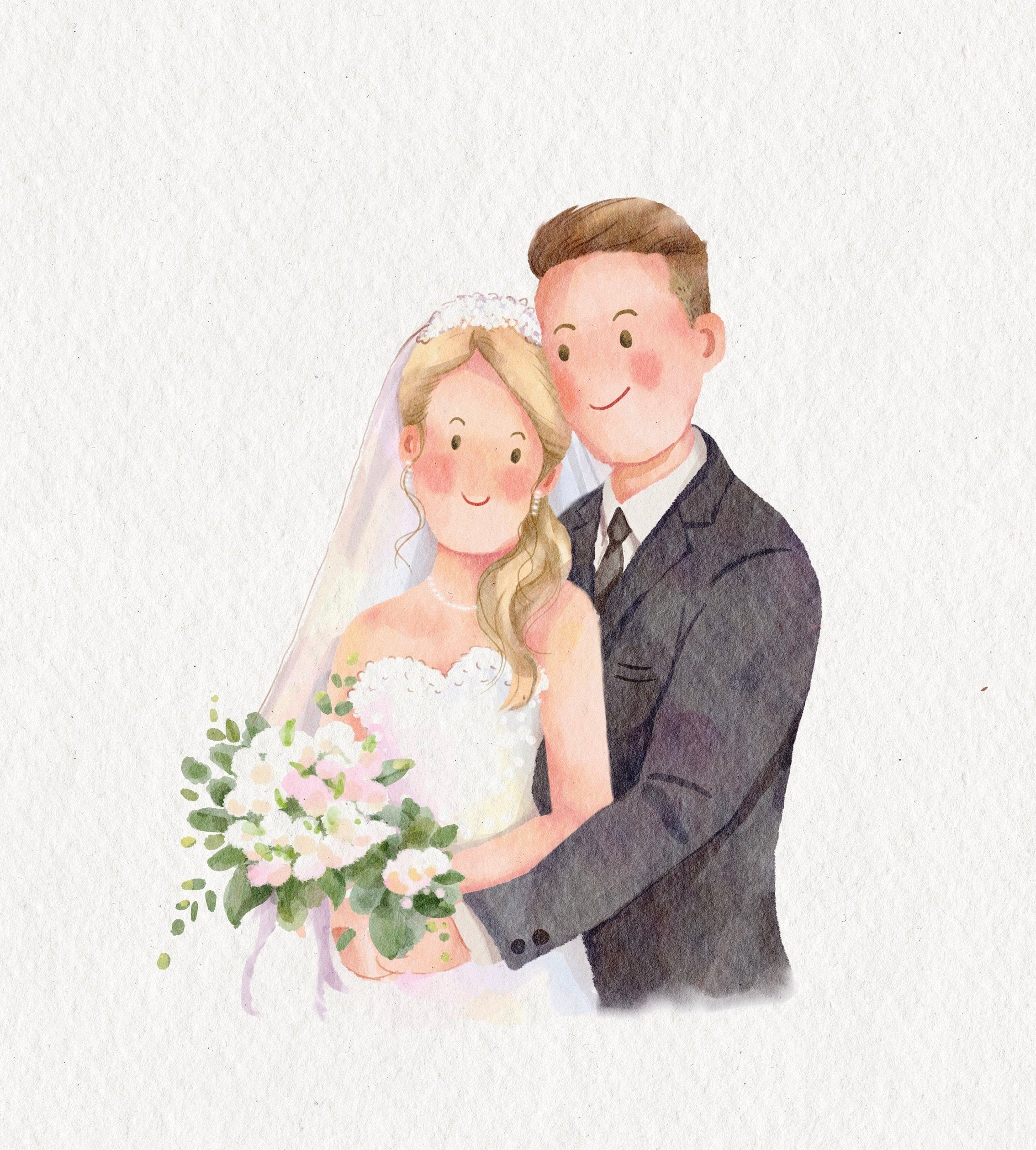 Custom Wedding Portrait Custom Couple Portrait Illustration | Etsy