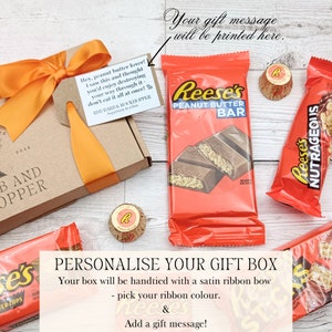 Reeses Peanut Butter Chocolate Gift Box Chocolate Hamper Personalised ...