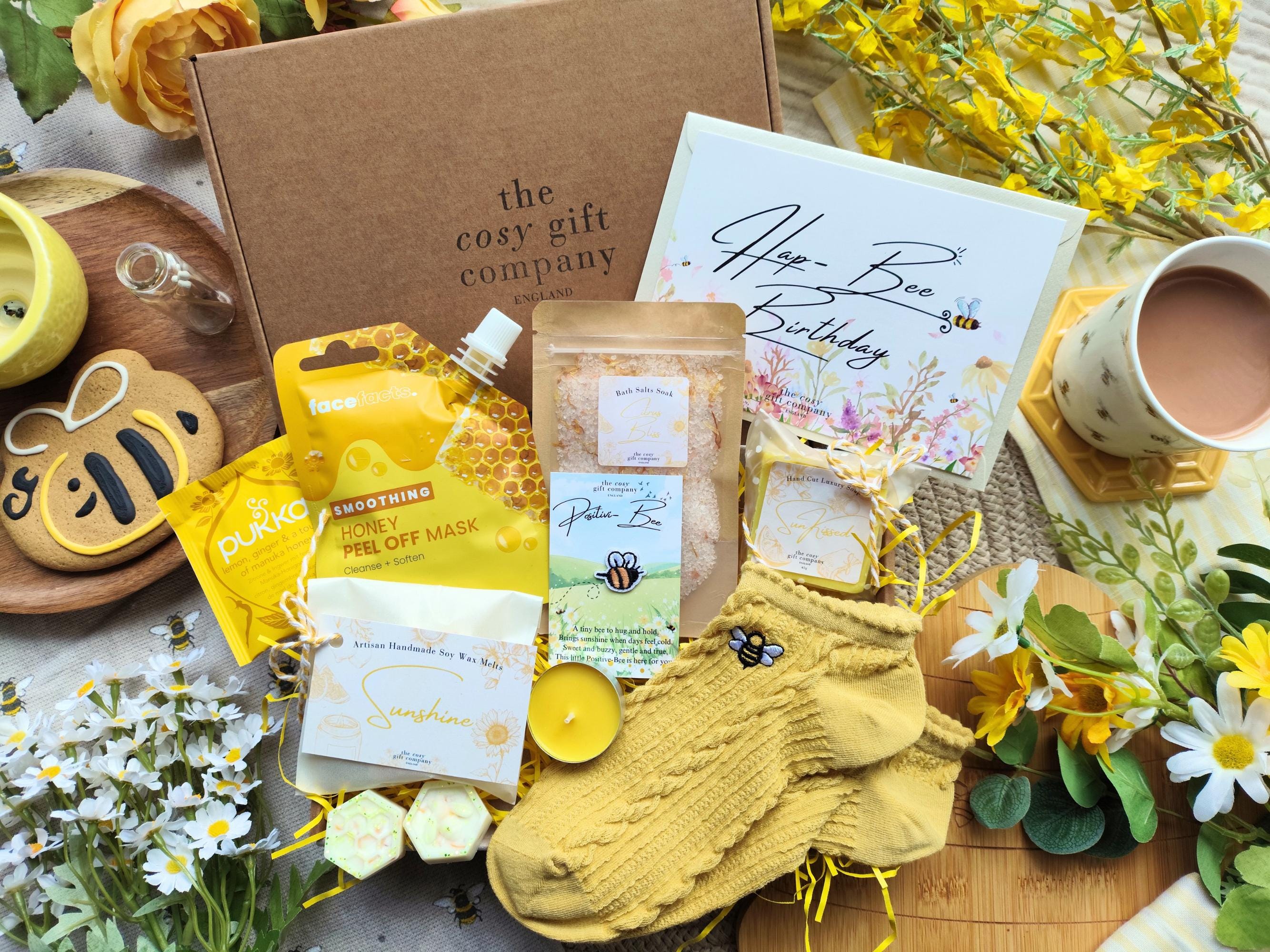 BEE GIFT BOX: Letterbox Pamper Hamper Gift for Her | Box of Sunshine ...