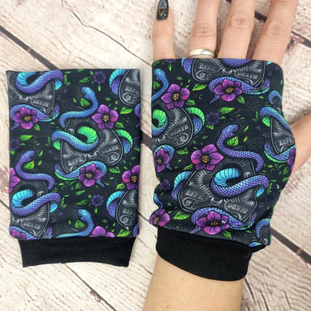 Witch Serpent, Ouija Snake, Fingerless Gloves, Teen, Wrist Warmers ...