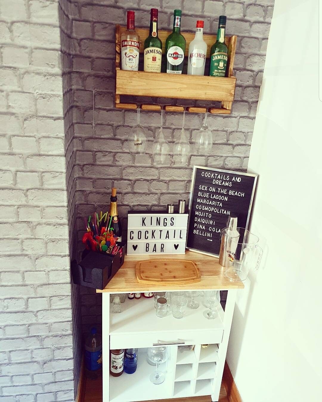 Wall Mounted Home Bar Drinks Rack Gin Rack Cocktail - Etsy UK
