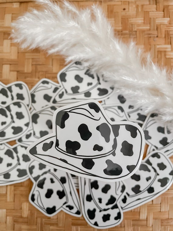 Cowboy Hat Sticker Cow Print Sticker Die-cut Sticker | Etsy