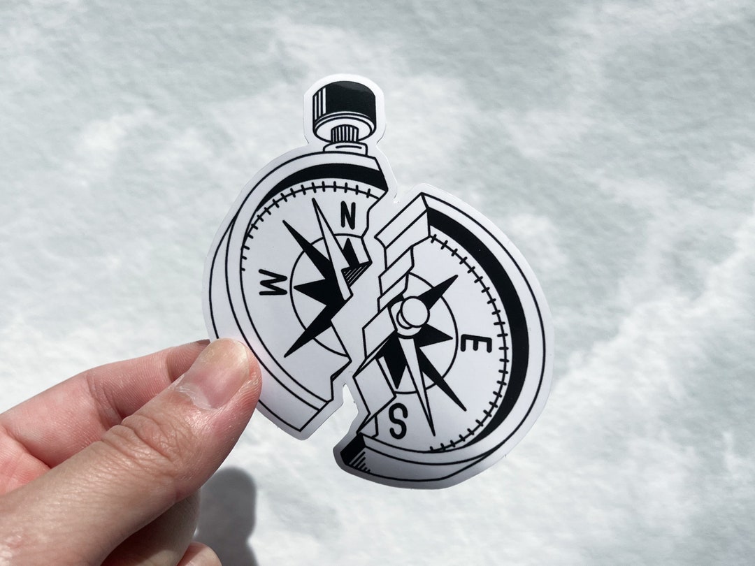 Broken Compass Vinyl Sticker - Etsy