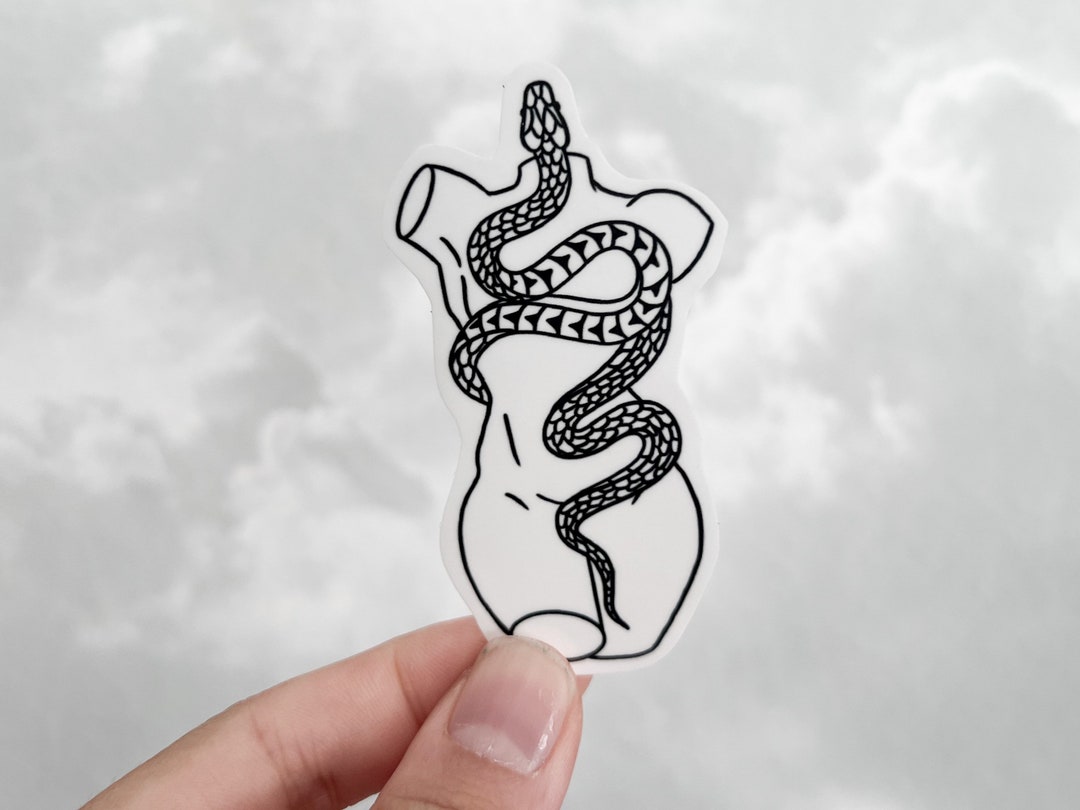 Snake Wrapped Around Body Vinyl Sticker Greek Statue Sticker - Etsy