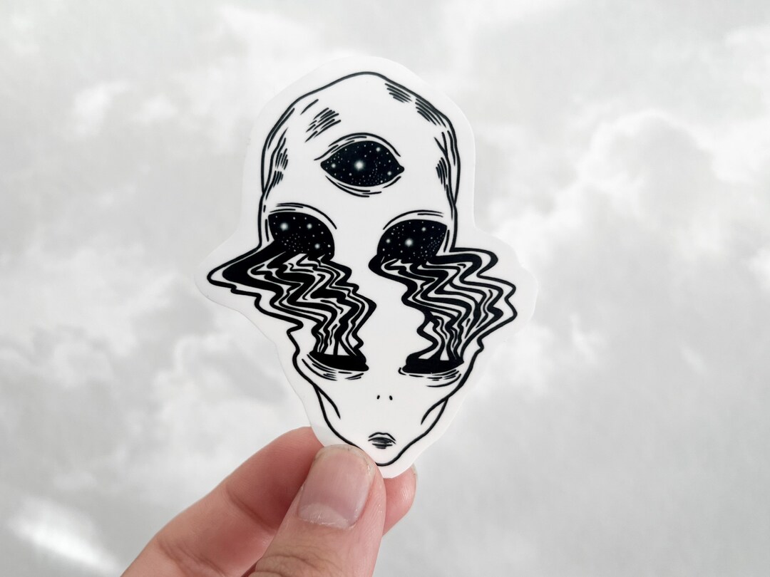 Trippy Alien Melting Vinyl Sticker Astro Extraterrestrial Sticker - Etsy